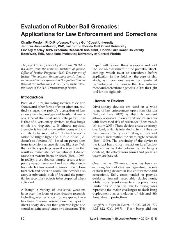 (PDF) Stingball Grenade Evaluation