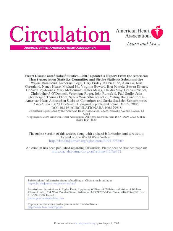 (PDF) AHA Statistical Update