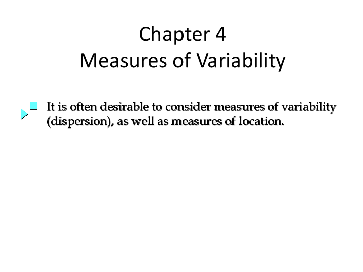 (PDF) Chapter 4:Measures of Variability