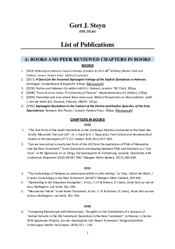 (PDF) Publication List