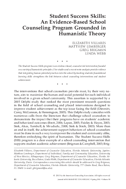 (PDF) Student Success Skills: An evidence-based school counseling ...