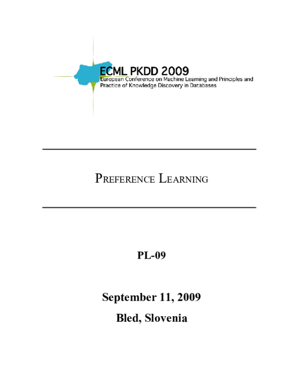 Pdf Preference Learning In Recommender Systems