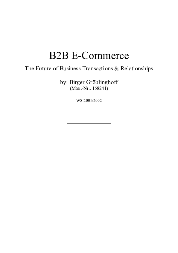 (PDF) B2B E-Commerce