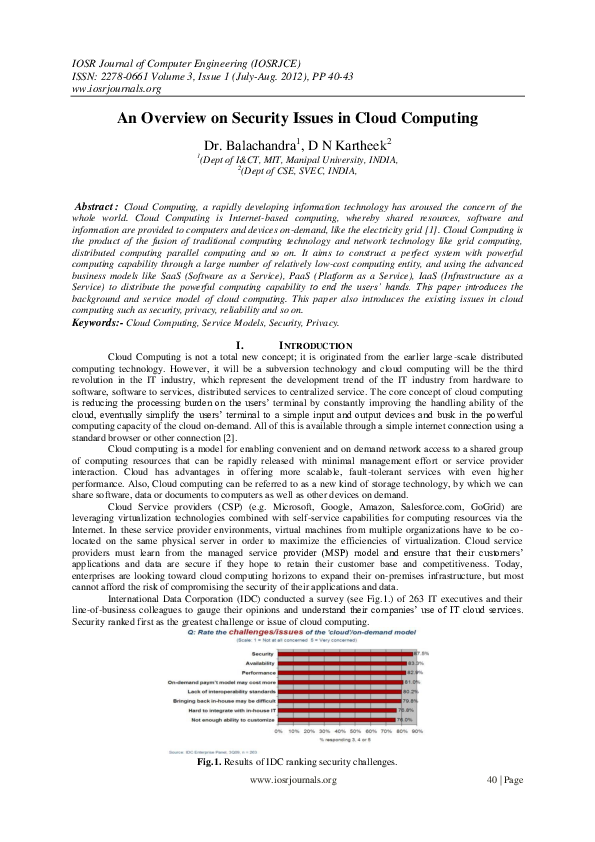 (PDF) An Overview on Security Issues in Cloud Computing