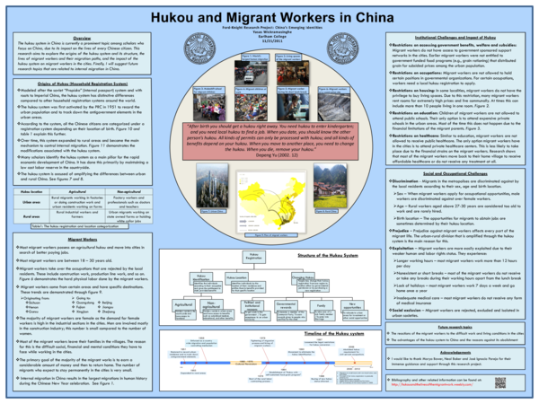 (PDF) Hukou and the Internal Migration in Modern China