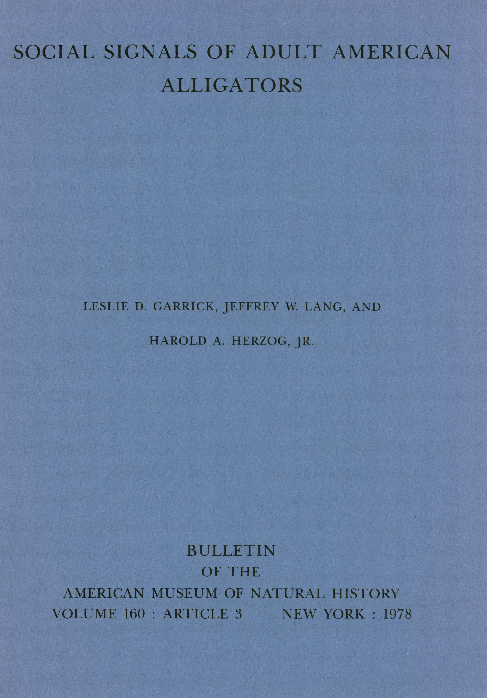 (PDF) Social signals of adult American alligators. Bulletin of the AMNH ...