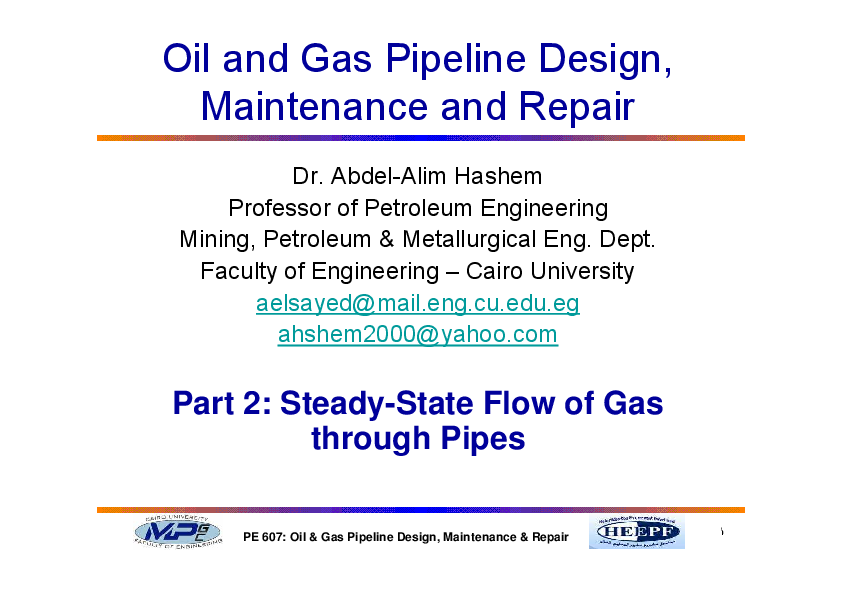 (PDF) Oil and Gas Pipeline Design, Maintenance and Repair