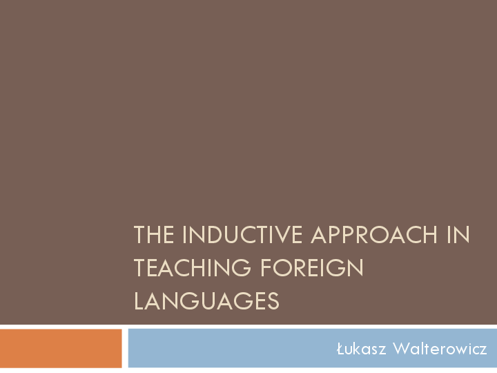(PDF) The Inductive Approach in Teaching Foreign Languages