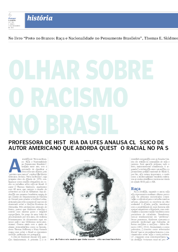 (PDF) Resenha: “Preto no Branco: Raça e Nacionalidade no Pensamento ...