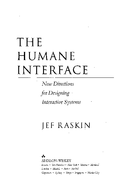 (PDF) The humane interface: new directions for designing interactive systems