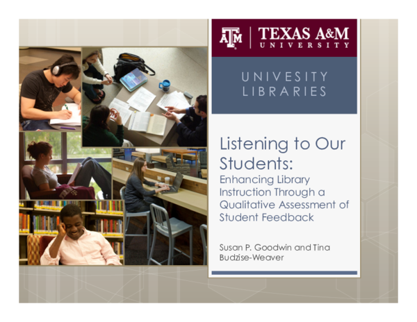 (PDF) Listening to Our Students: Enhancing Library Instruction Through ...