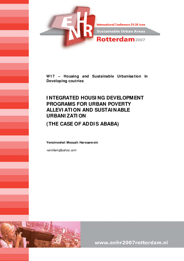 (PDF) Integrated housing development programs for urban poverty ...