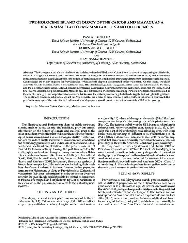 (PDF) Pre-Holocene Island Geology of the Caicos and Mayaguana (Bahamas ...