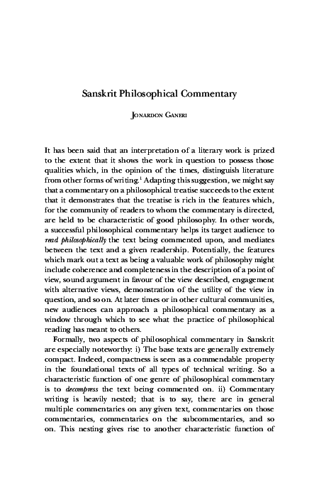 (PDF) Sanskrit Philosophical Commentary
