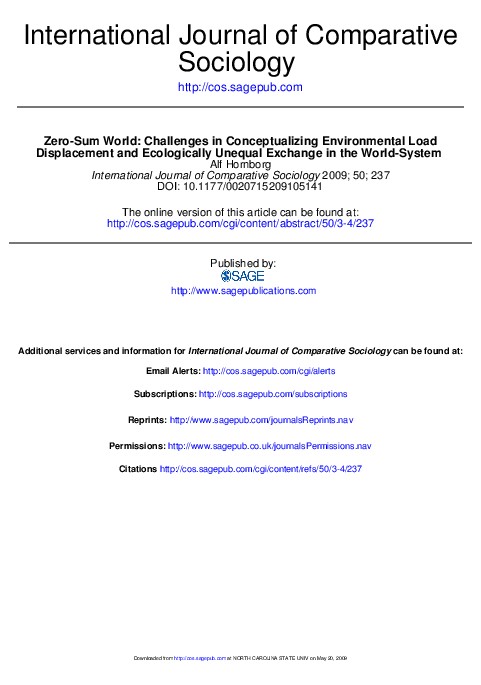 (PDF) Zero-Sum World