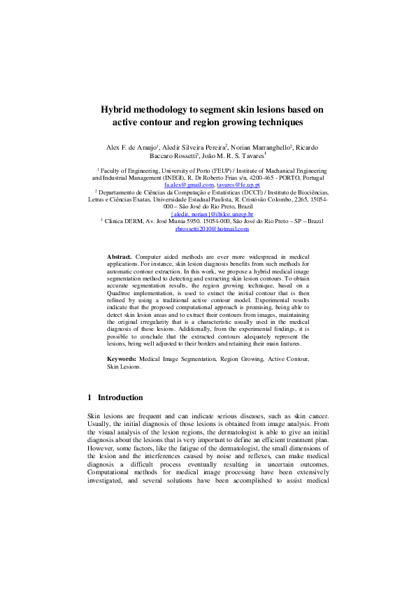 (PDF) Hybrid methodology to segment skin lesions based on active ...