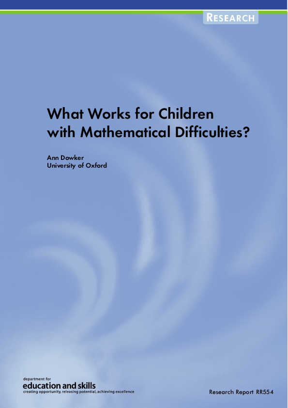 (PDF) What works for children with mathematical difficulties?