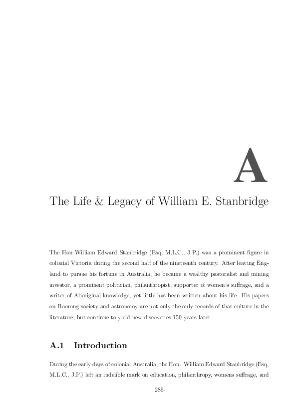 (PDF) The Life & Legacy of William E. Stanbridge