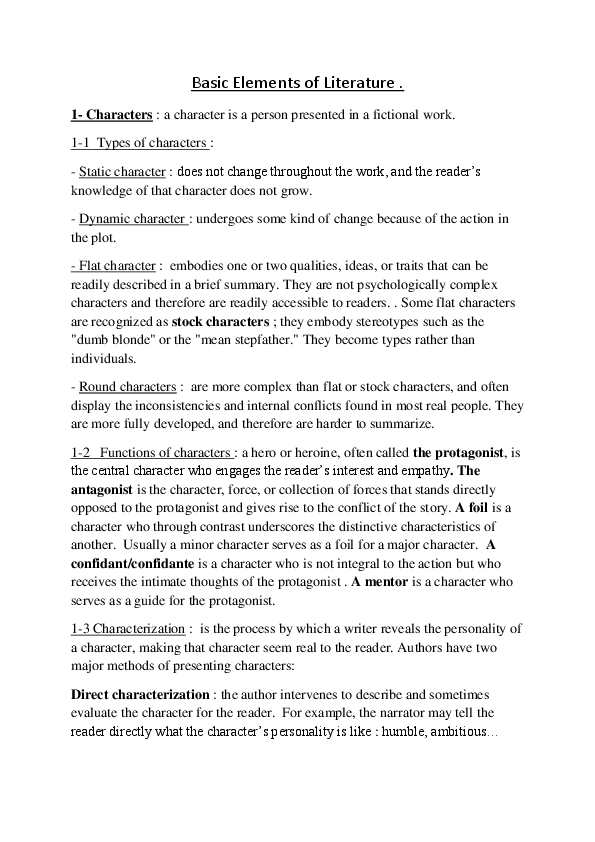 (DOC) basic elements of literature.