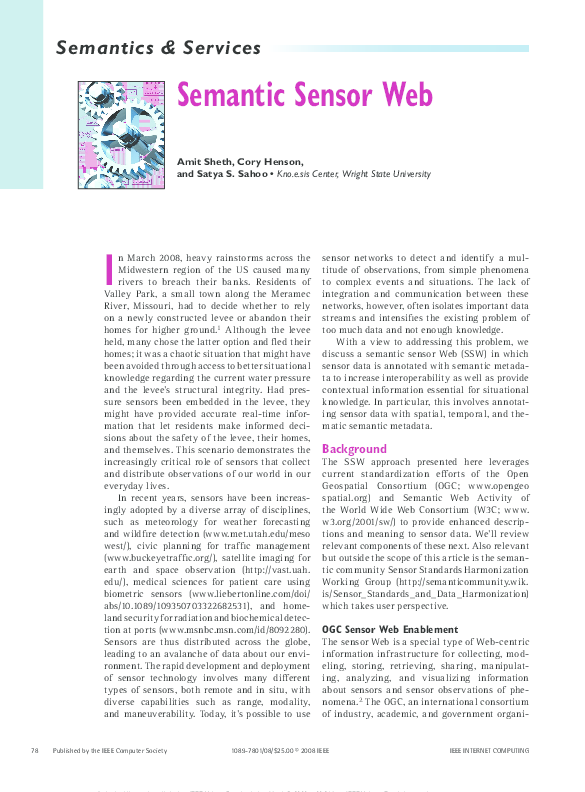 (PDF) Semantic sensor web