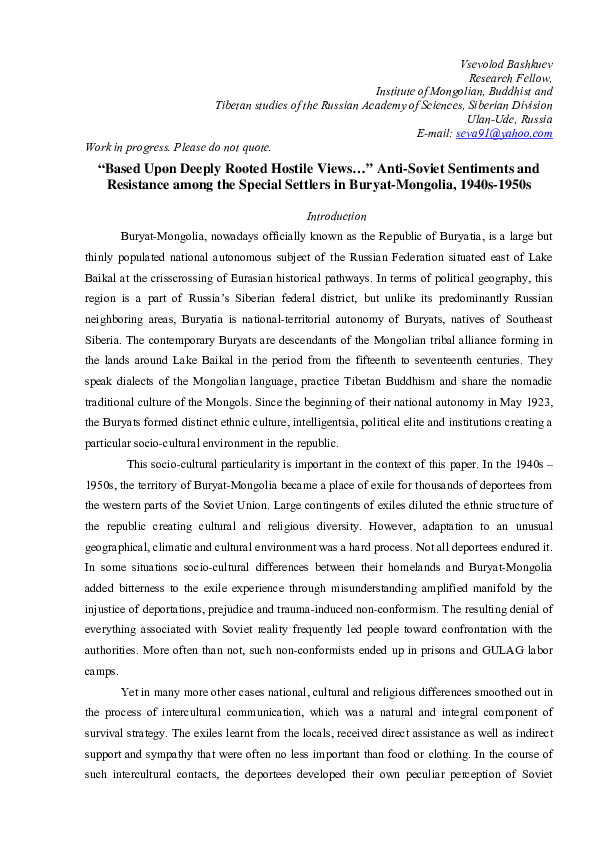 (PDF) "Based on Deeply Rooted Hostile Views..." Anti-Soviet Sentiments ...