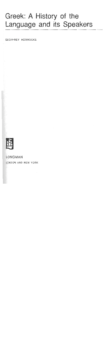 (PDF) Greek: A History of the Language and its Speakers