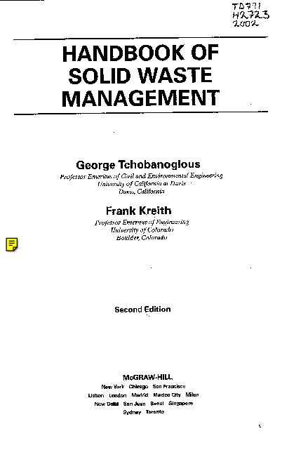 (PDF) Handbook of solid waste management