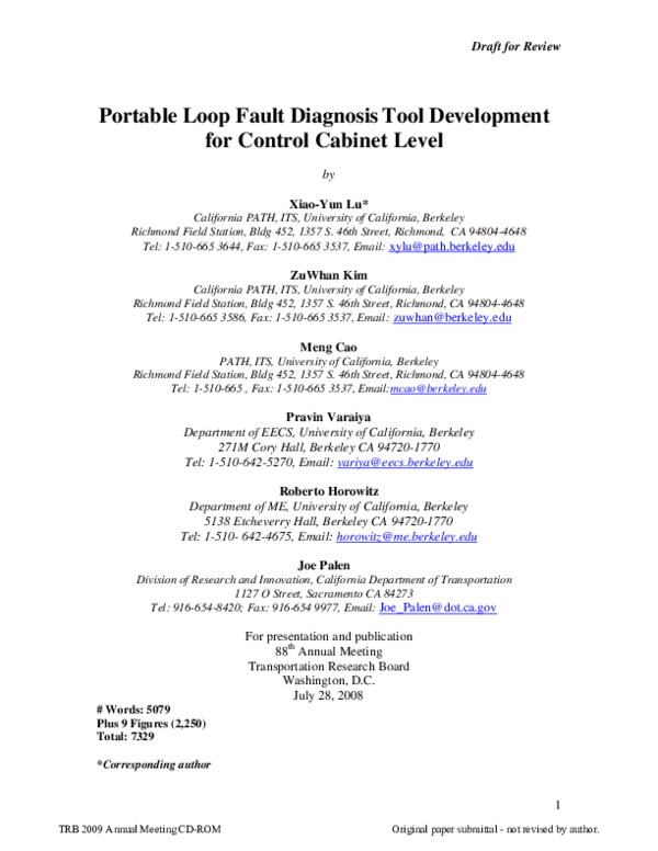 (PDF) Portable Loop Fault Diagnosis Tool Development for Control Cabinet Level