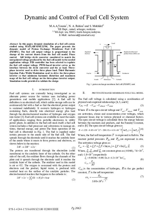 (PDF) Dynamic and control of fuel cell system