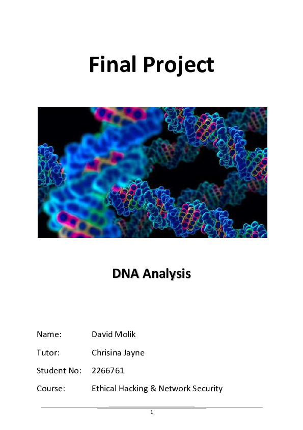 (PDF) DNA Analysis - Introduction