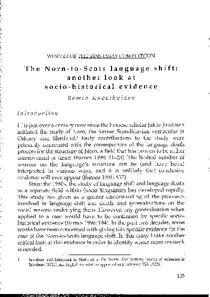 (PDF) The Norn-to-Scots language shift: another look at socio ...