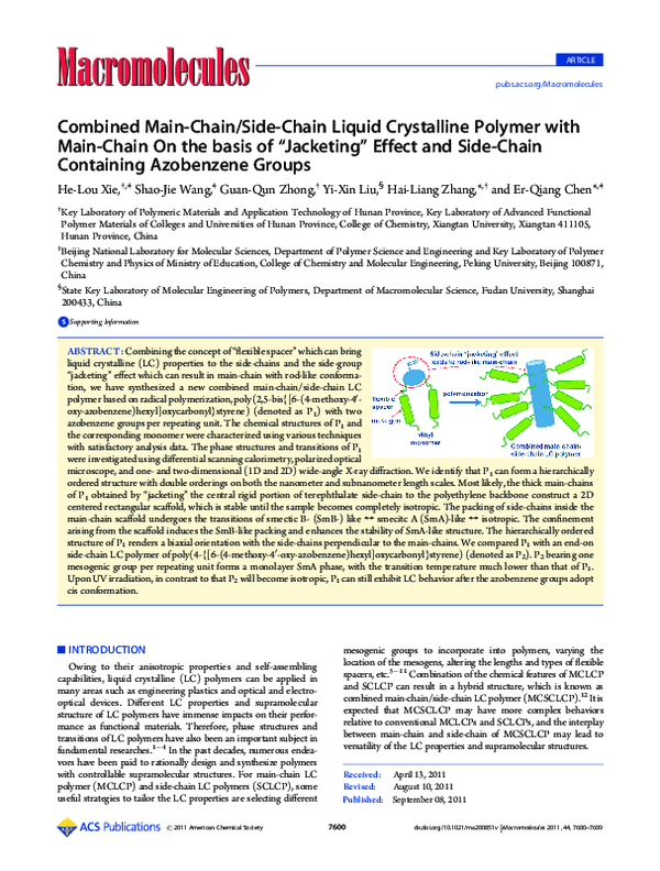 (PDF) Combined Main-Chain/Side-Chain Liquid Crystalline Polymer with ...