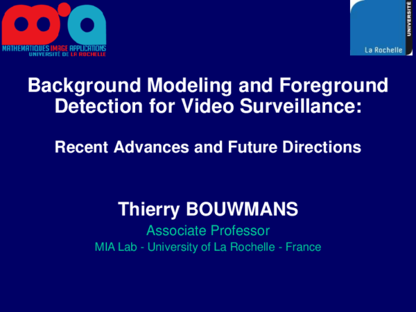 Ppt Background Modeling And Foreground Detection For Video