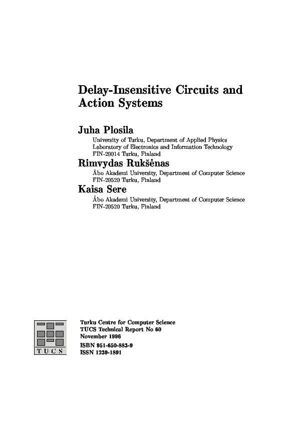 (PDF) Delay-insensitive circuits and action systems