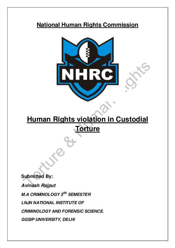 Doc Human Rights Violation In Custodial Torture