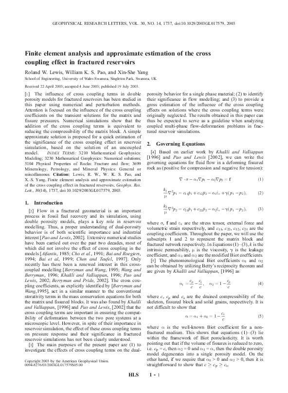 Pdf Finite Element Analysis And Approximate Estimation Of The Cross Coupling Effect In