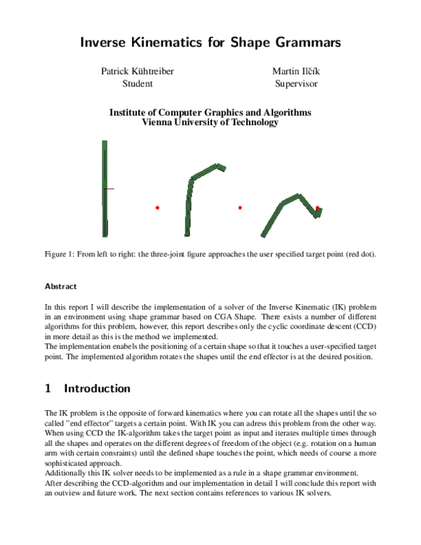 (PDF) Inverse Kinematics for Shape Grammars