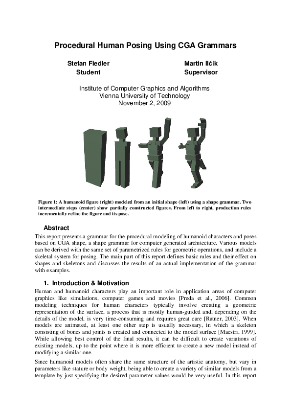 (PDF) Procedural Human Posing Using CGA Grammars