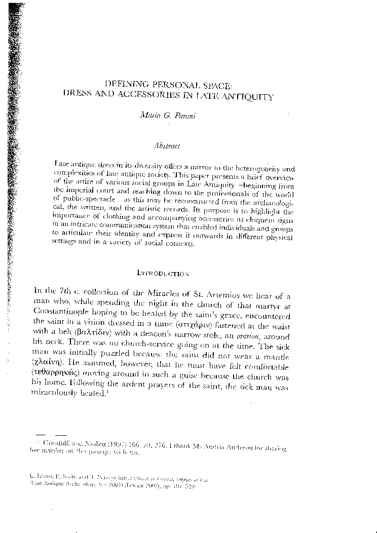 (PDF) “Defining Personal Space: Dress and Accessories in Late Antiquity,” in Objects in Context ...