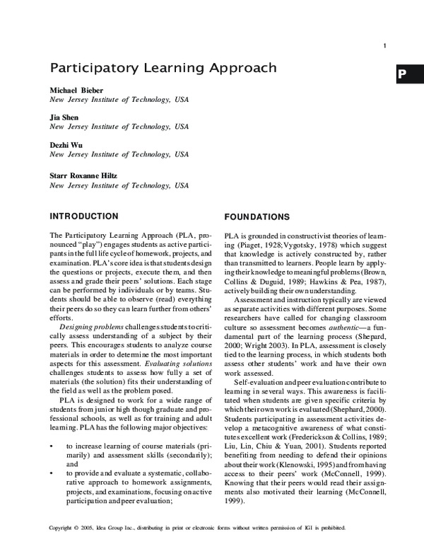 (PDF) Participatory Learning Approach