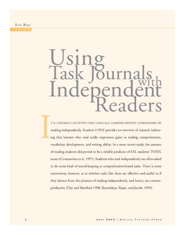(PDF) Using Task Journals with Independent Readers.