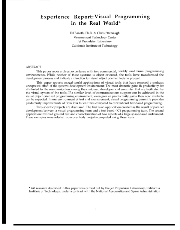(PDF) Experience report: Visual programming in the real world