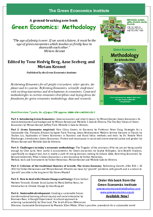 (PDF) Green Economics Methodology:An Introduction