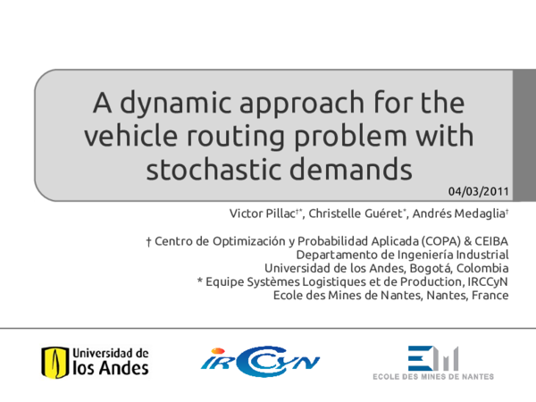 Pdf A Dynamic Approach For The Vehicle Routing Problem With Stochastic Demands