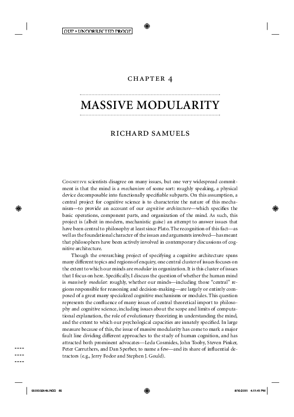 (PDF) Massive Modularity