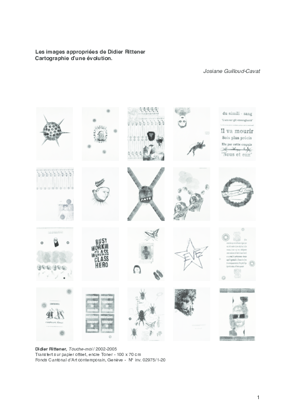 (PDF) Les images appropriées de Didier Rittener, cartographie d’une ...