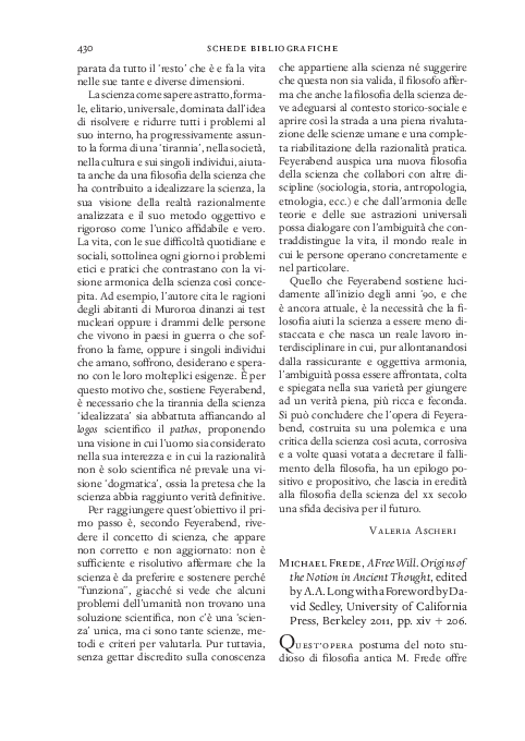 (PDF) Michael Frede, "A Free Will. Origins of the Notion in Ancient ...
