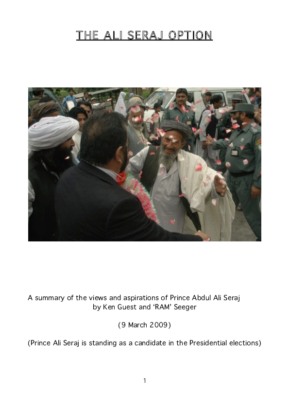 (PDF) THE ALI SERAJ OPTION - A summary of the views and aspirations of ...