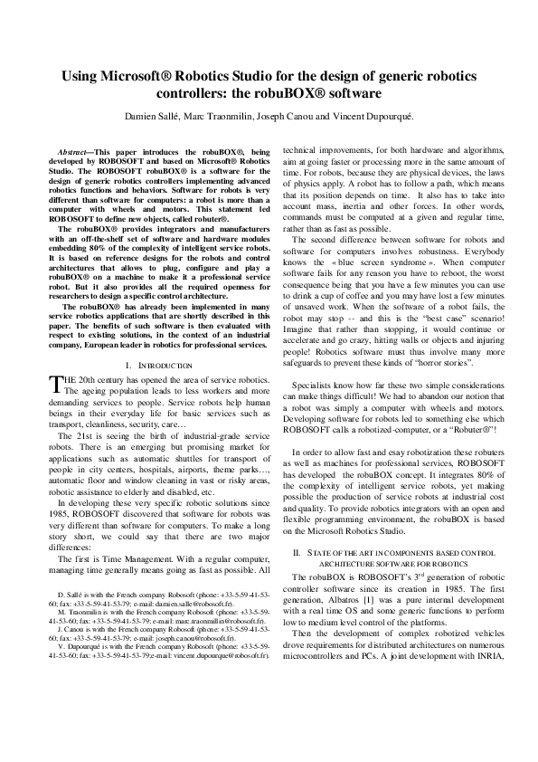 Installation de Microsoft Robotics Studio