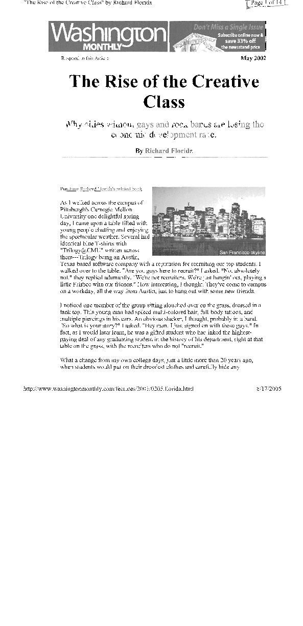 (PDF) The Rise of the Creative Class--Revisited: --Revised and Expanded